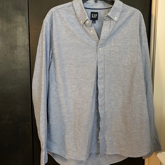 GAP | Shirts | Men Denim Colored Button Down Shirt | Poshmark